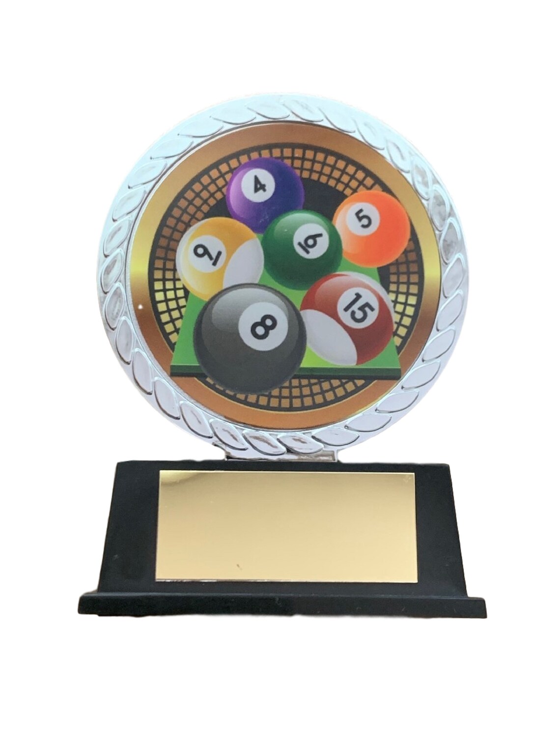 Pool Trophy 85 mm Silver Plastic Award G ENGRAVED FREE | Etsy