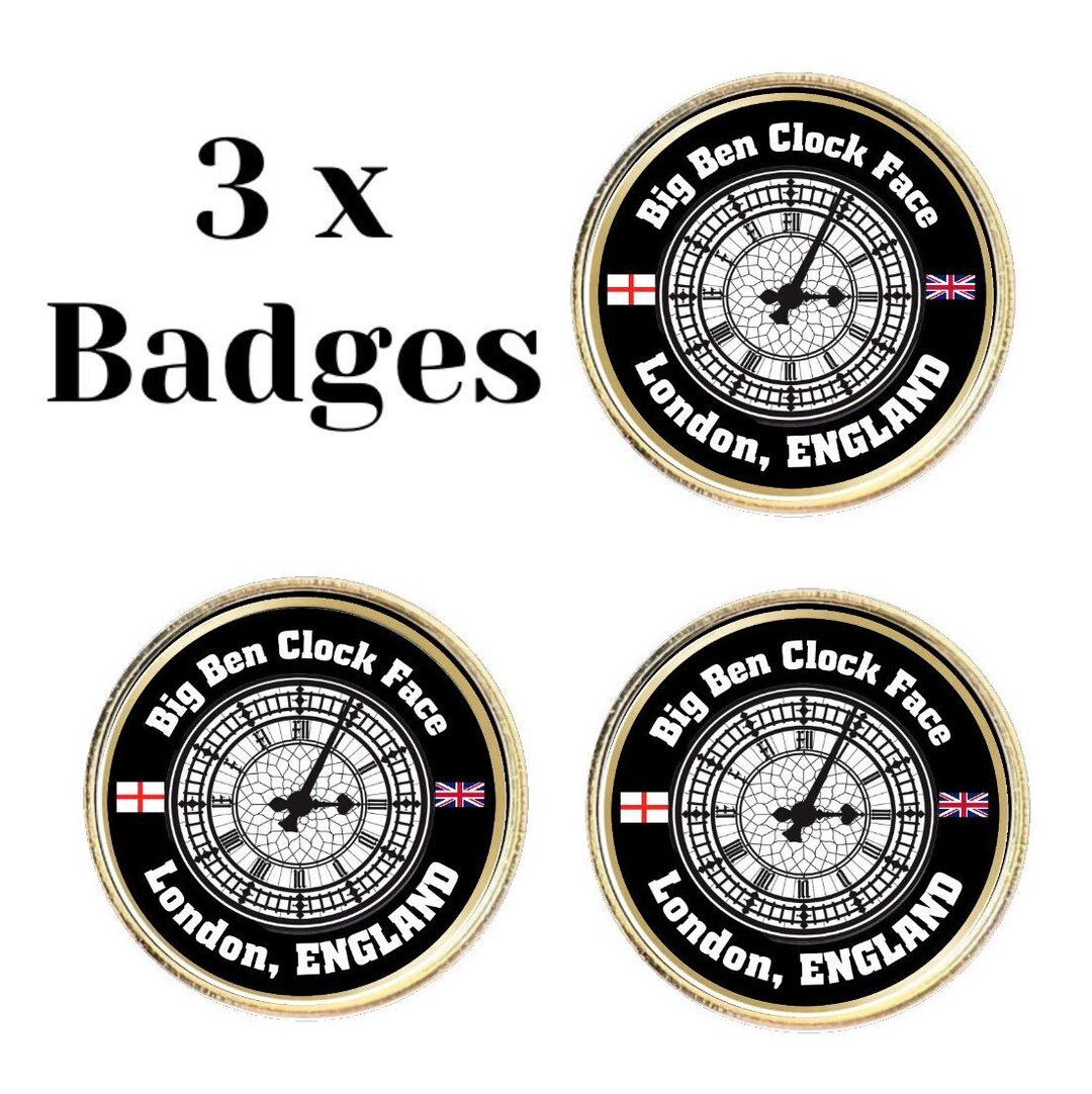 3 X Big Ben Clock Face London England BU Lapel Pin Badges - Etsy