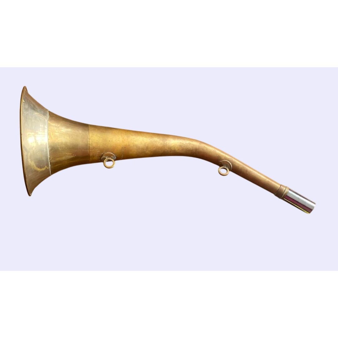 Vintage French Traditional Brass Hunting Horn Instrument Warning Call ...