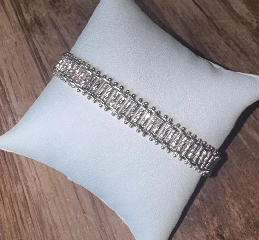 Palladium Metal Bracelet Signed Pd 7" Inch Silver Link - Etsy