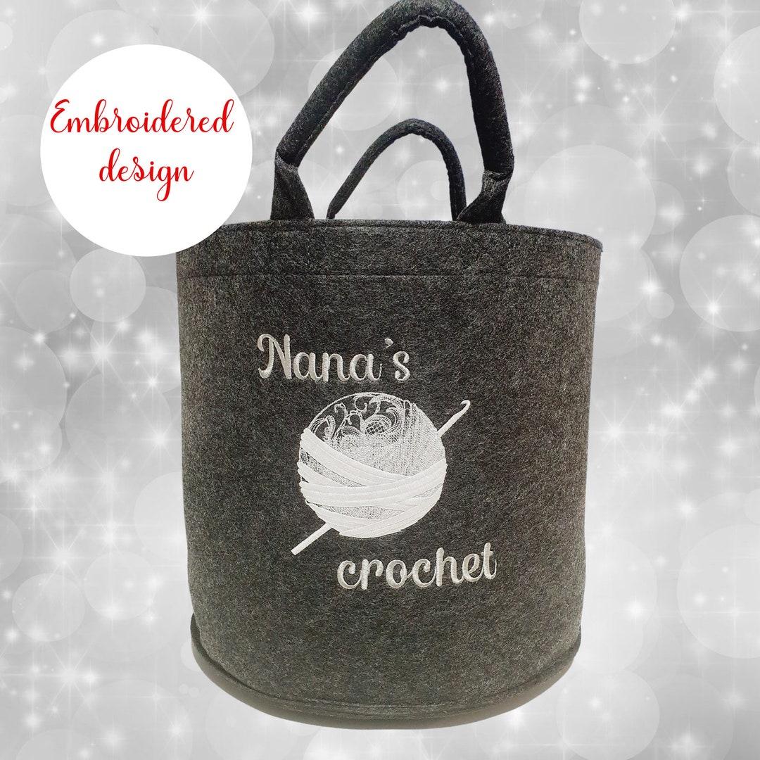 Wool & stuff felt trug basket. craft supplies. wool storage. crochet ...