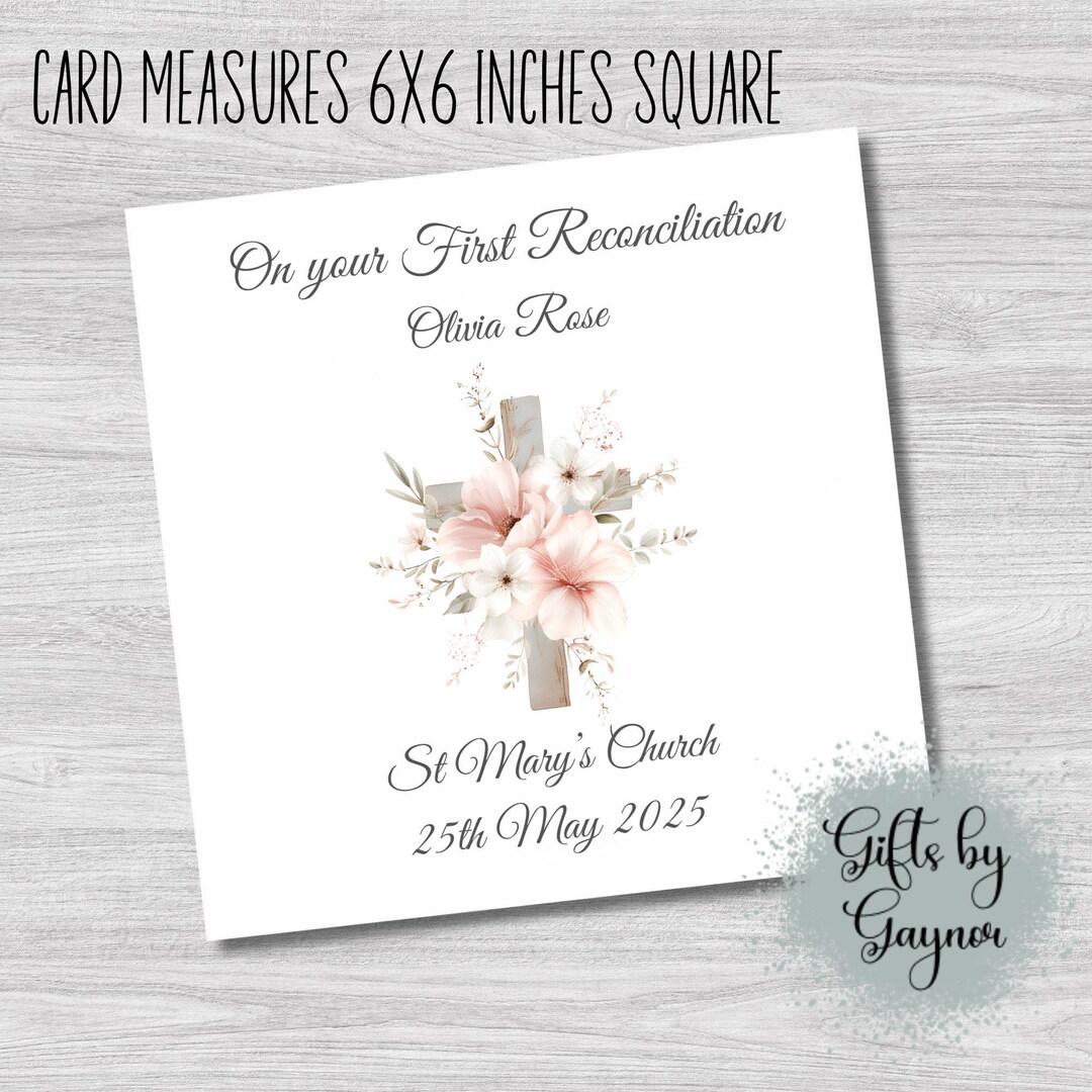 First Reconciliation/first Communion Card. 1st Reconciliation. Custom ...