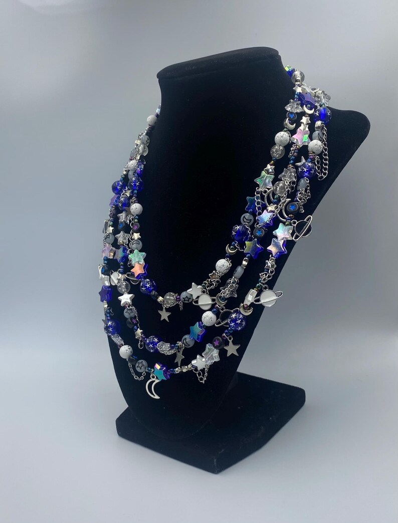 Starry Sky Clutter Necklace, Stars, Chains, Witchy, Night, Jewelry ...