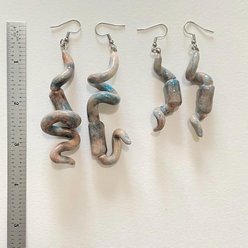 Horror Worm Earrings, Halloween Jewerly, Scary Movies, Earthworm ...