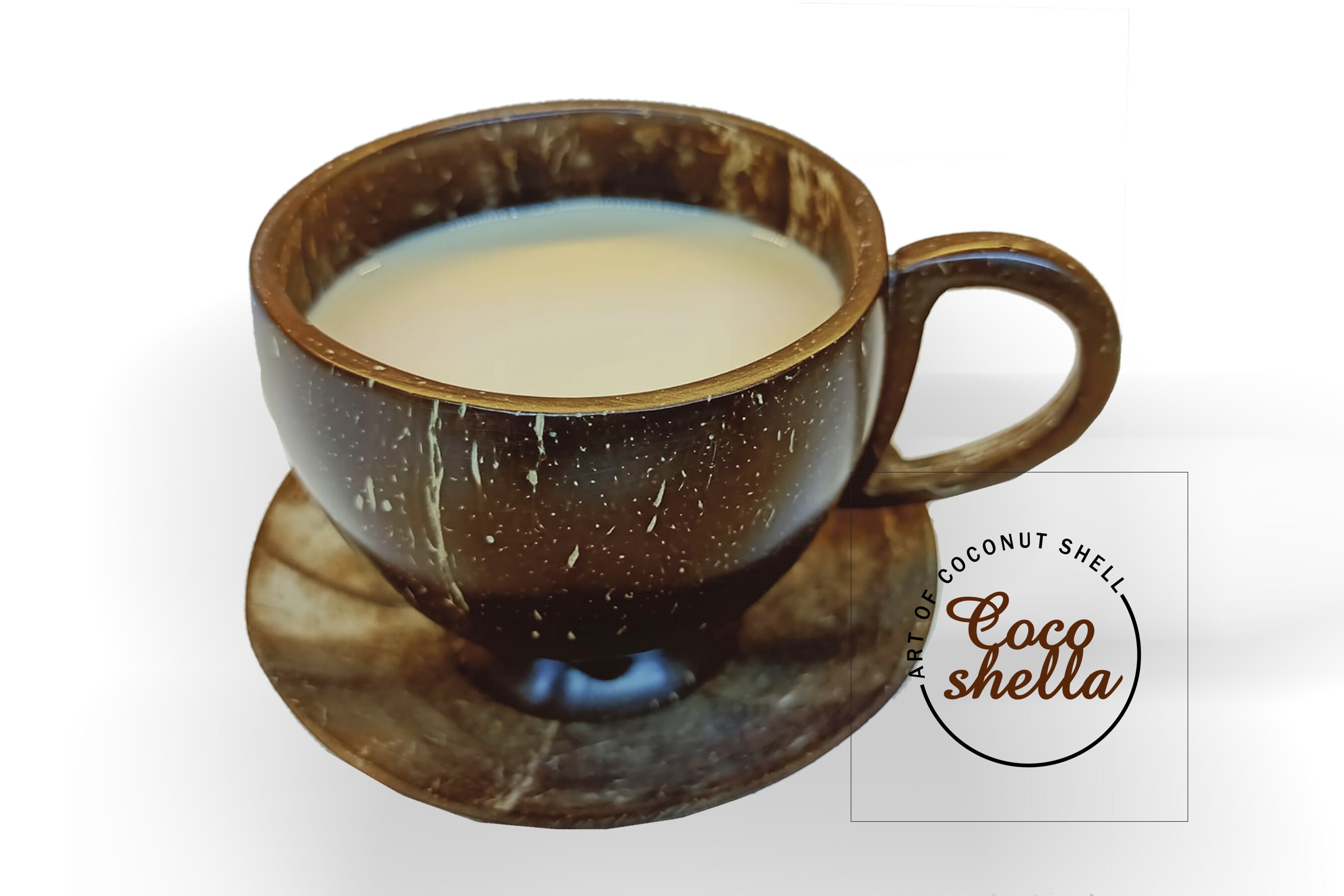 Coconut Shell Tea Cup Set of 6 Handmade Handcrafted Organic Ecofriendly ...