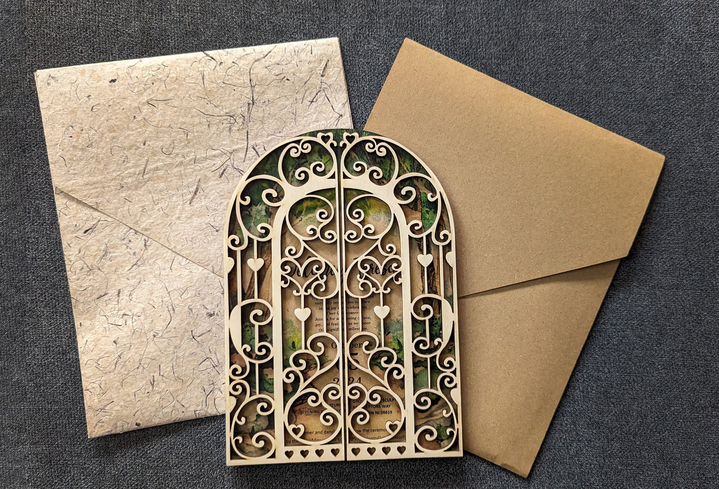 Laser Cut Wooden Wedding Invitation Card - Etsy