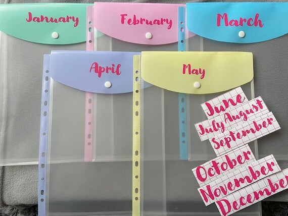 Personalised Vinyl Decal School January to December Stickers | Etsy
