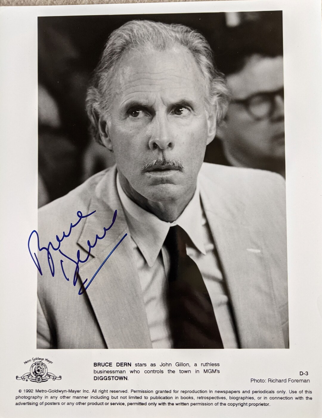 Actor, Bruce Dern, Original Autograph With 8 X 10 B/W Photo - Etsy