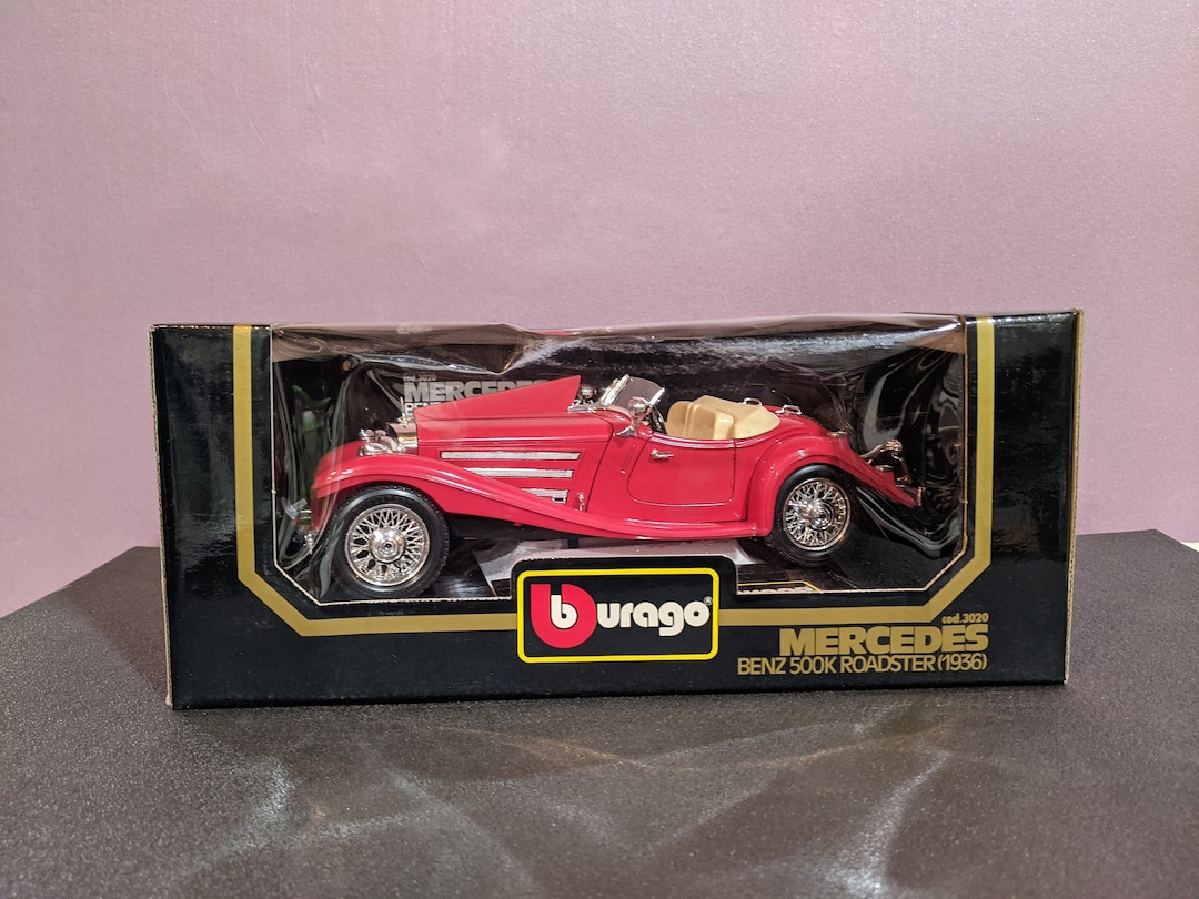 BURAGO 1/18th Scale 1936 Mercedes 500K Roadster, 3020. NEW and in Box ...