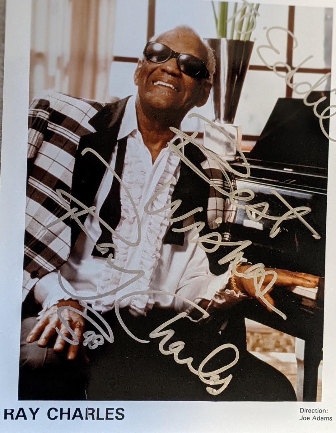 Ray Charles Original Autograph With 8 X 10 Color Photo - Etsy