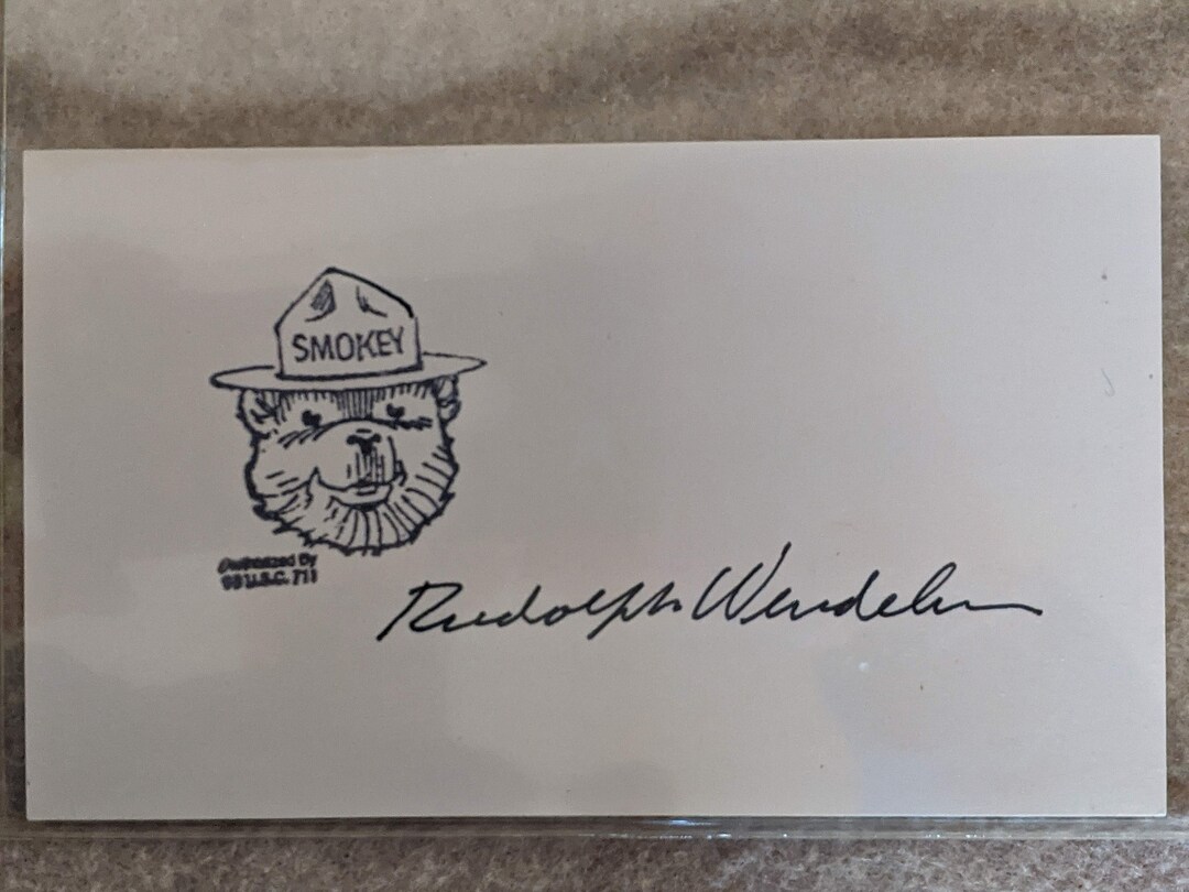 Rudolph smokey the Bear Wendelin Original Autograph and Drawing - Etsy
