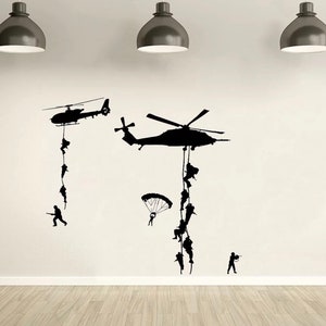 Army Soldier Wall Stickers Vinyl Art Decals Teens Boys Men Military ...