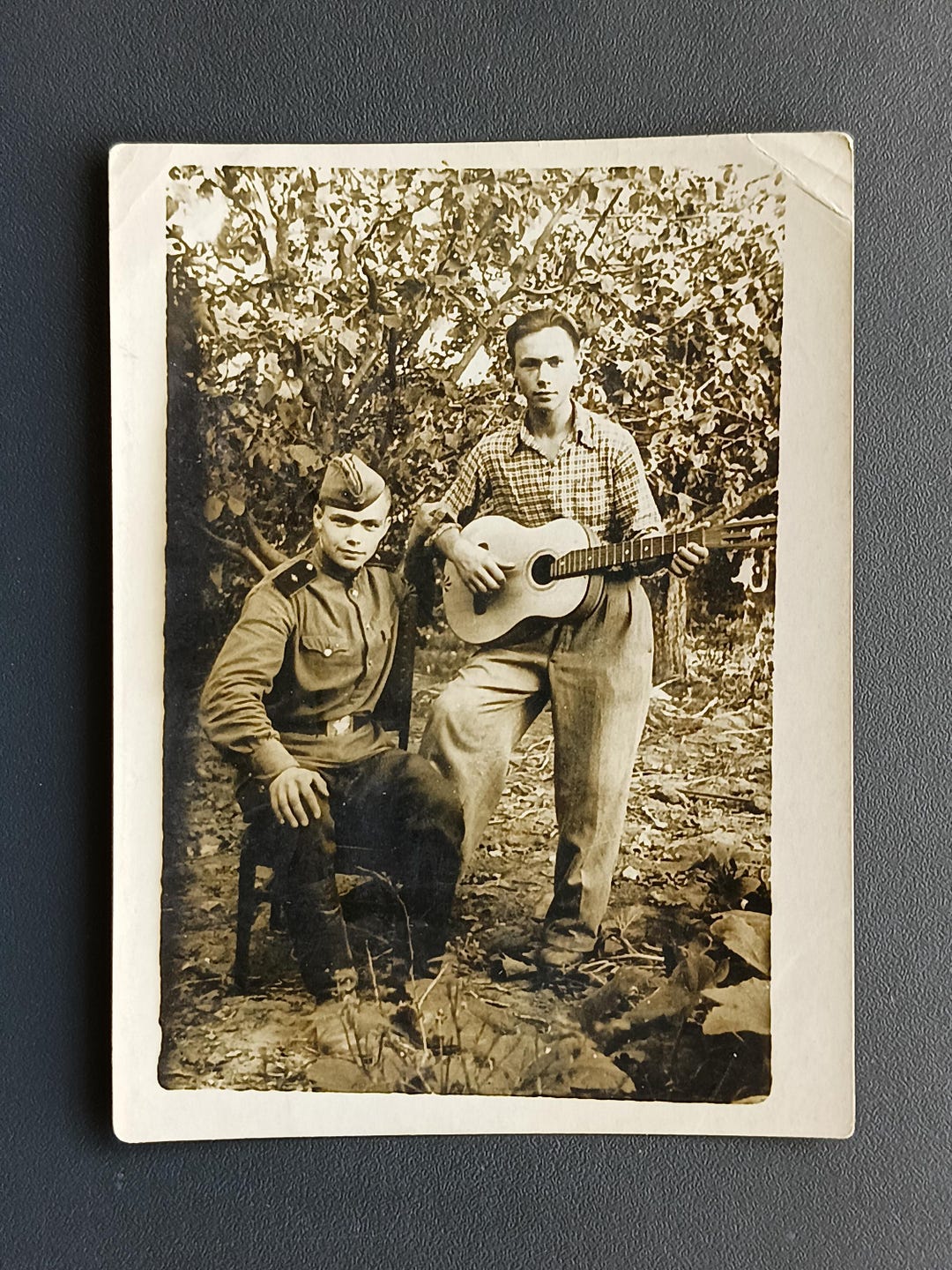Men Guitar Garden Soldier Vintage Photo 1955s - Etsy