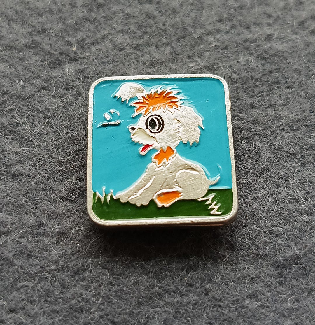 Vintage Soviet Badge Puppy and Dragonfly Dog Pets Pin Icon USSR - Etsy