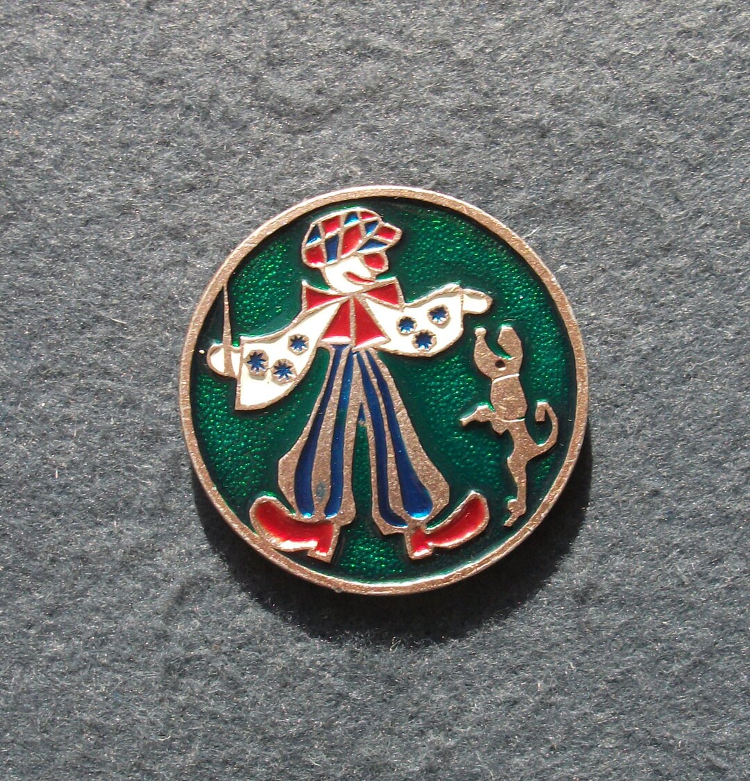 Vintage Bagde Circus Clown Dog USSR Pin Icon - Etsy