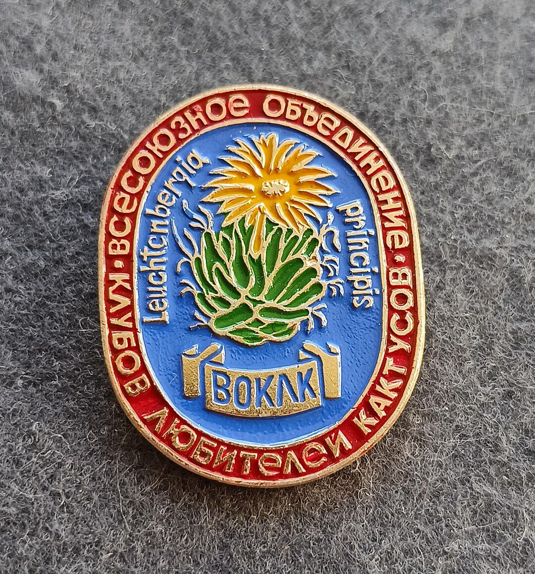 Vintage Badge Cactus VOKLK All-union Association Lovers Cactus Club ...