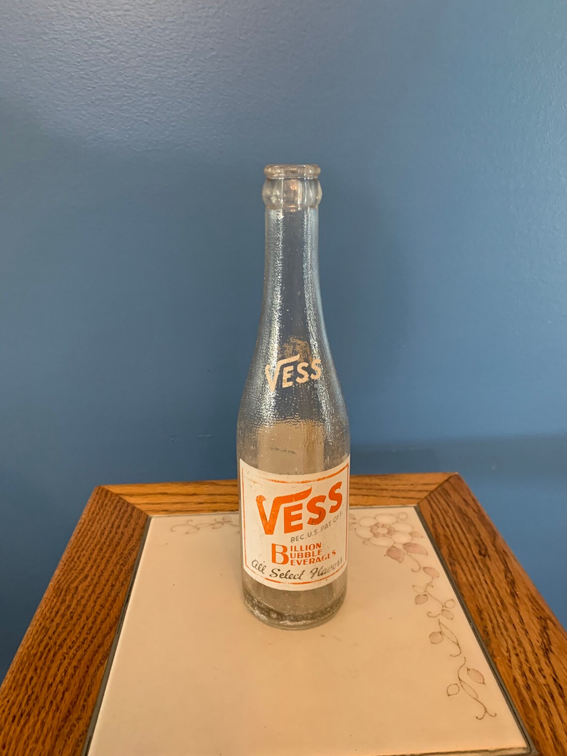 Vintage Vess Soda Clear Glass Bottle | Etsy