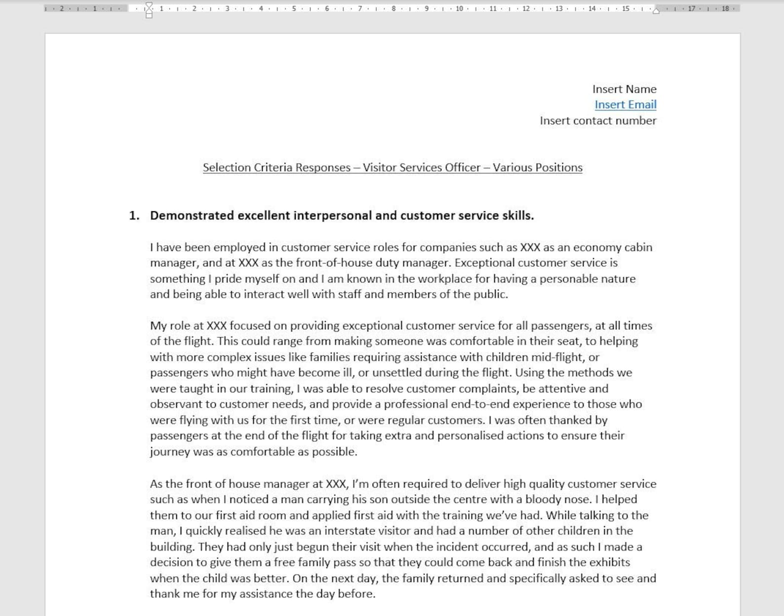 Selection Criteria Course With Templates and Examples! - Etsy