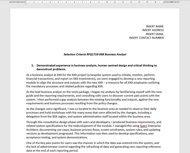 Selection Criteria Course With Templates and Examples! - Etsy