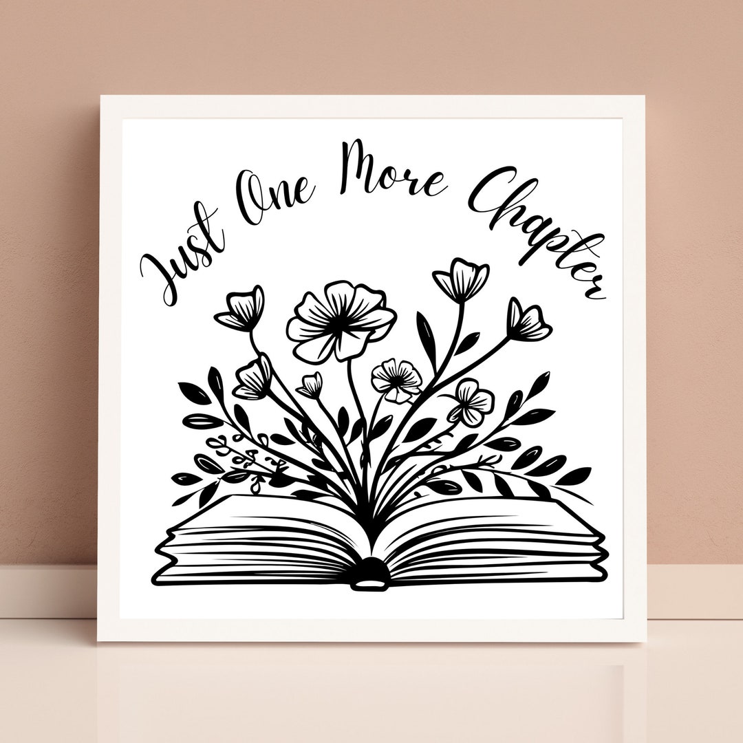 Black and White Floral Print for Bookshelf Gallery Wall Decor Book ...