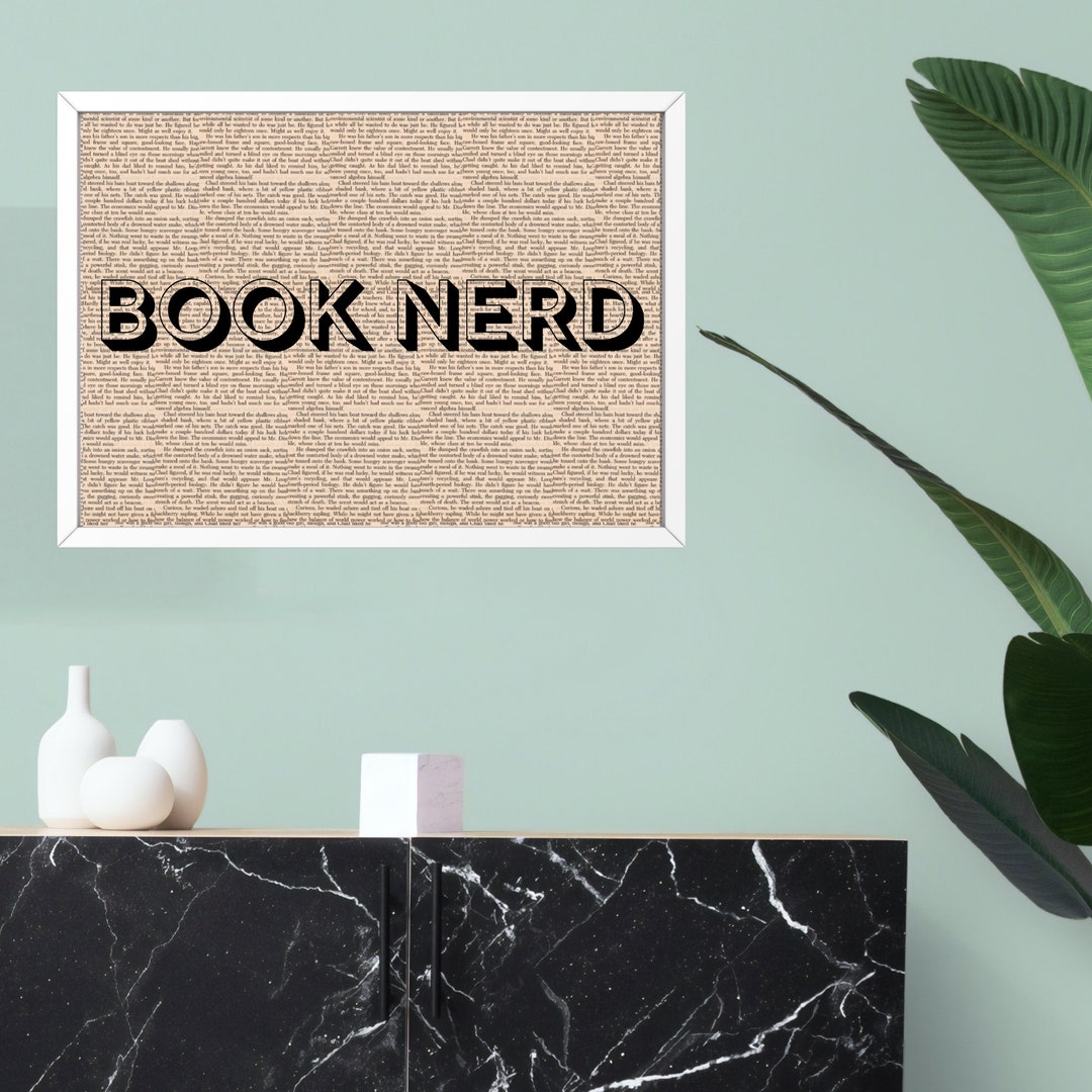 Book Nerd Wall Art Reader Nook Decor Book Themed Gift Book Club Artwork ...
