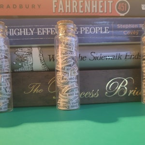 Book Page Art Jar (set of 3) Mini Bookshelf Decor Literary Decor Book ...