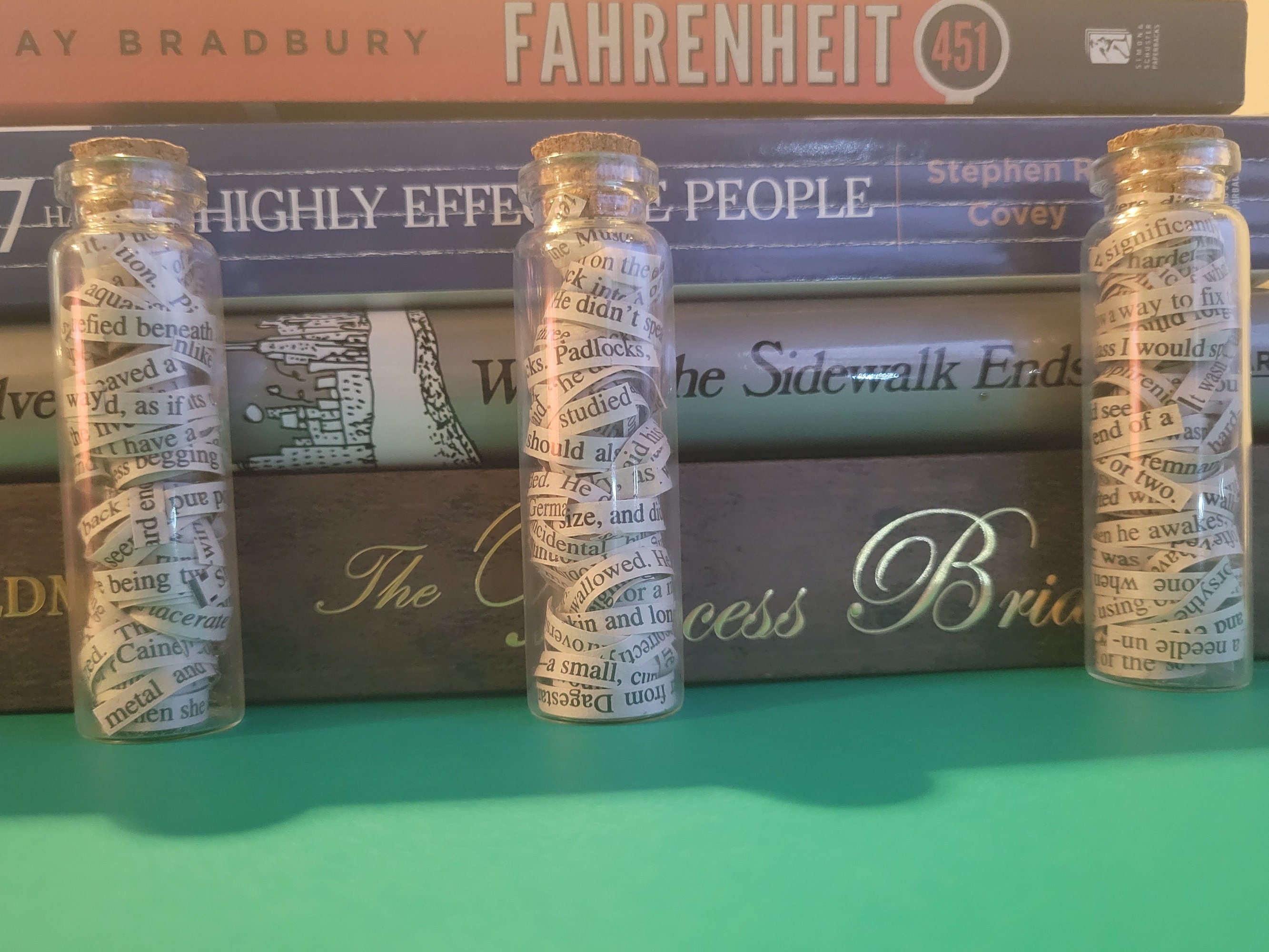 Bookpages in a Bottle Book Page Art Jar Book Lover Knick Knacks ...