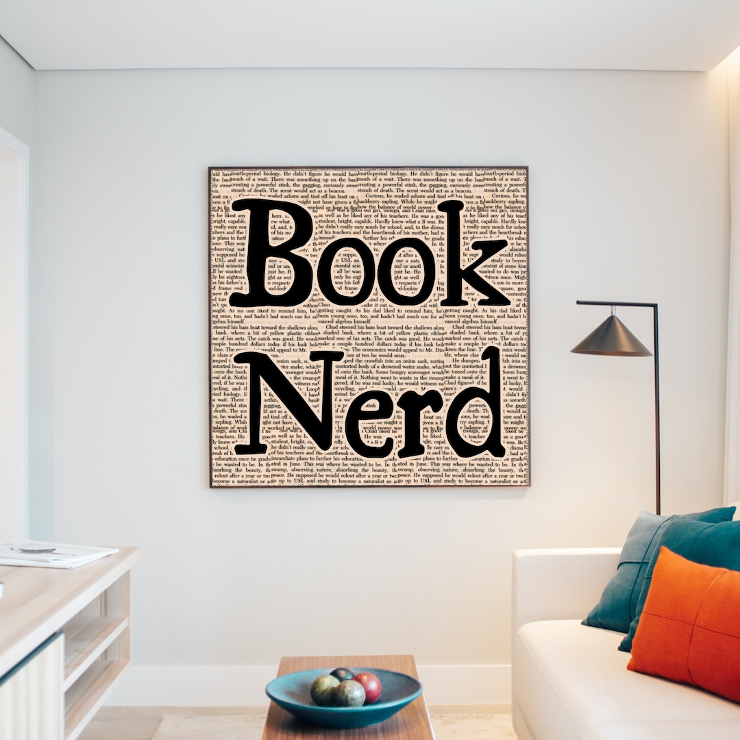 Book Nerd Poster Bookshelf Decor Book Nook Decor Book Lover Prints Book ...