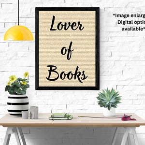 Gallery Wall Decor Bookshelf Decor Reading Nook Decor Lover of Books ...