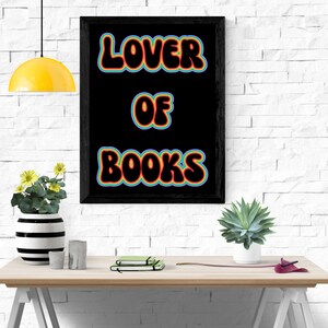 Retro Bookish Art for Bookshelf Gallery Wall Decor Literary Wall ...