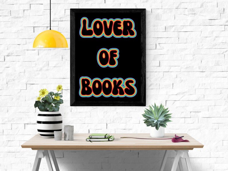 Retro Bookish Art for Bookshelf Gallery Wall Decor Literary Wall ...