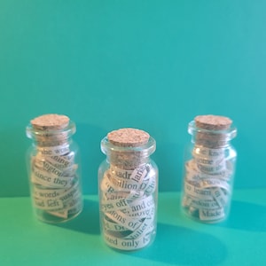 Book Page Art Jar (set of 3) Mini Bookshelf Decor Literary Decor Book ...