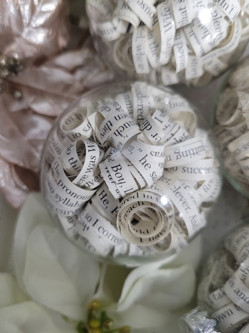 Book Nerd Decor Decorative Balls Book Lover Gift Book Page Art Literary ...