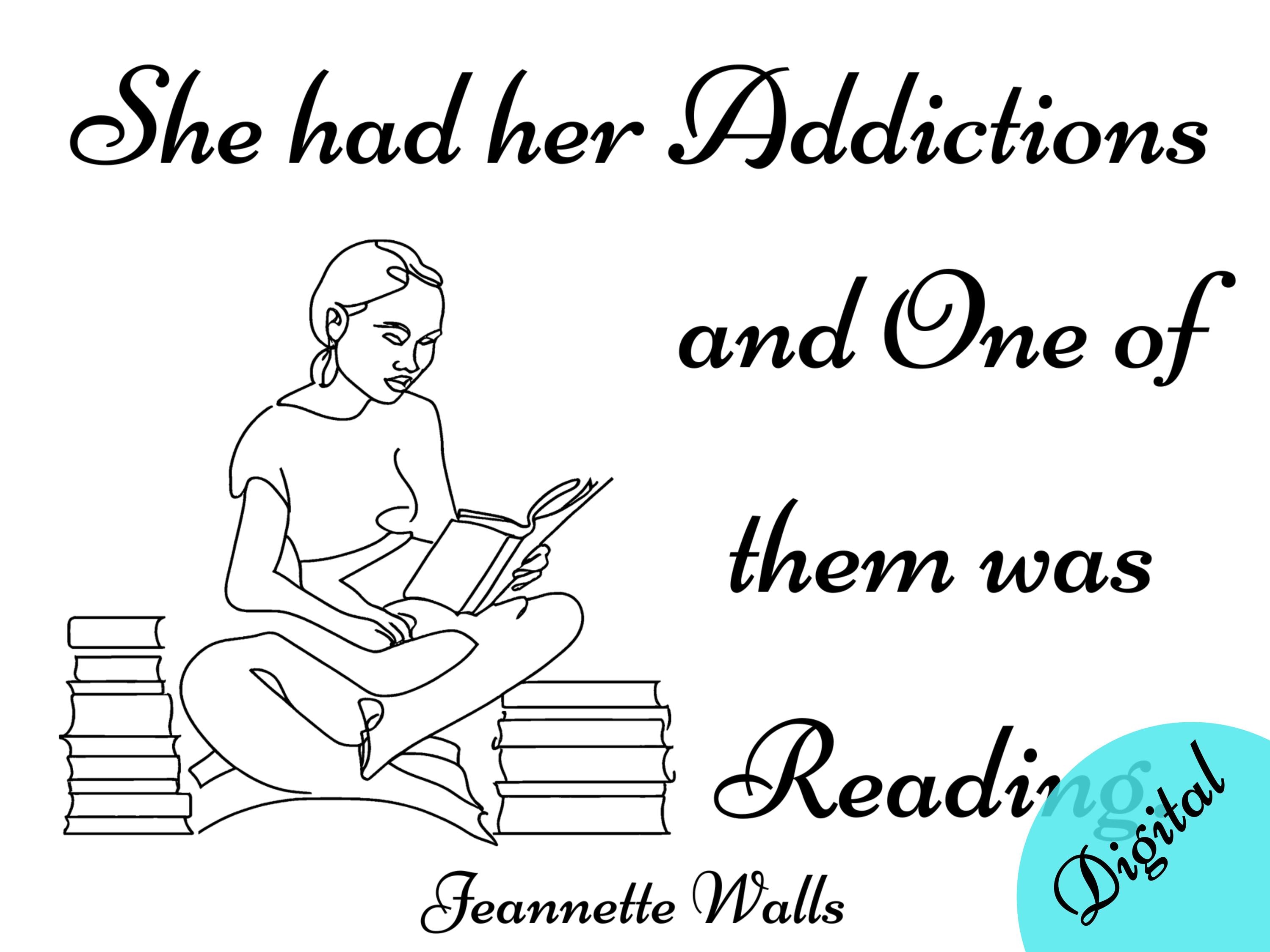 Black & White Line Art Wall Decor Book Quote Wall Art Library ...