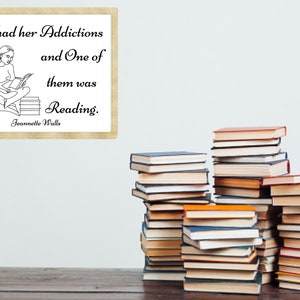Black & White Line Art Wall Decor Book Quote Wall Art Library ...