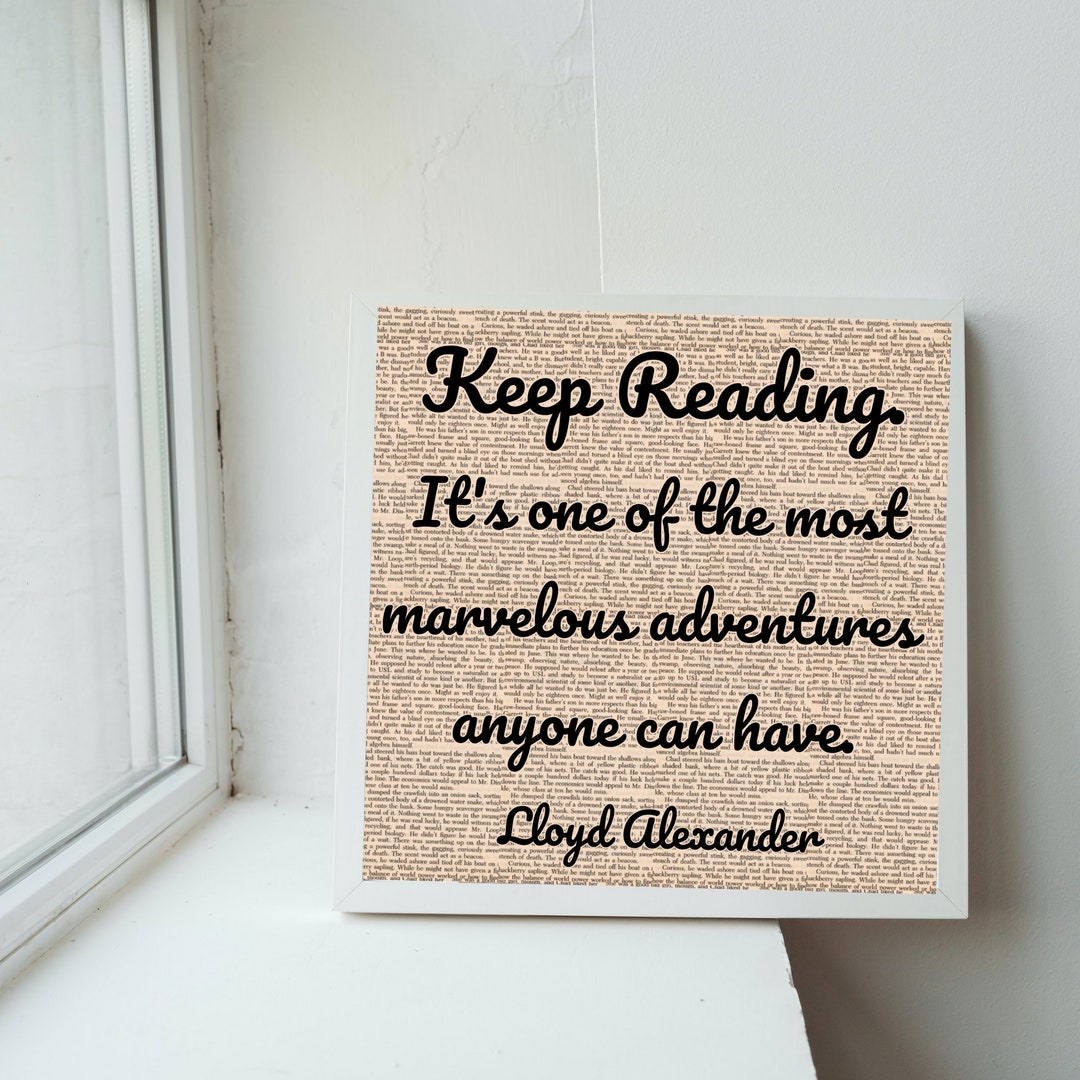 Book Quote Wall Art Bookish Wall Art Book Themed Gift Art for Bookshelf ...