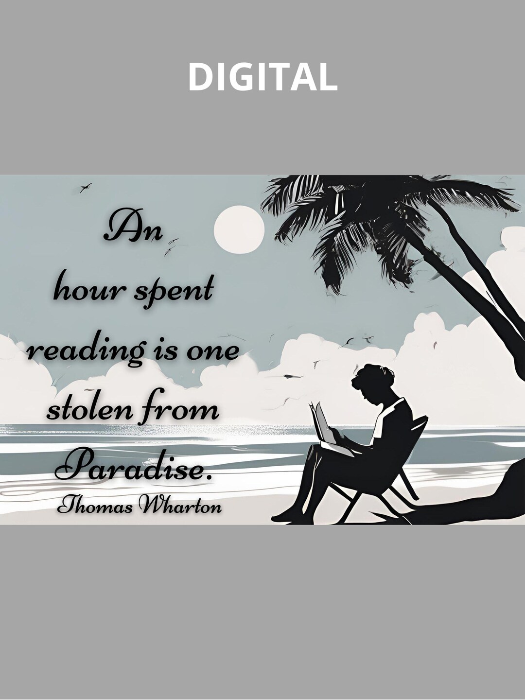 Black and White Art Book Quote Wall Art Reading Area Decor Bookshelf ...