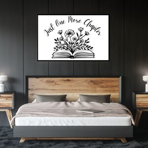 Black and White Floral Print for Bookshelf Gallery Wall Decor Book ...