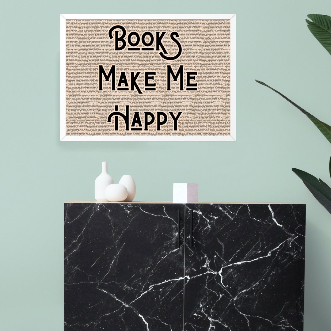 Book Themed Gift Bibliophile Gift Reader Wall Art Bookshelf Decor ...