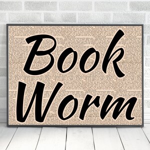 Art for Bookshelf Book Themed Gift Reading Printable Book Page Art ...