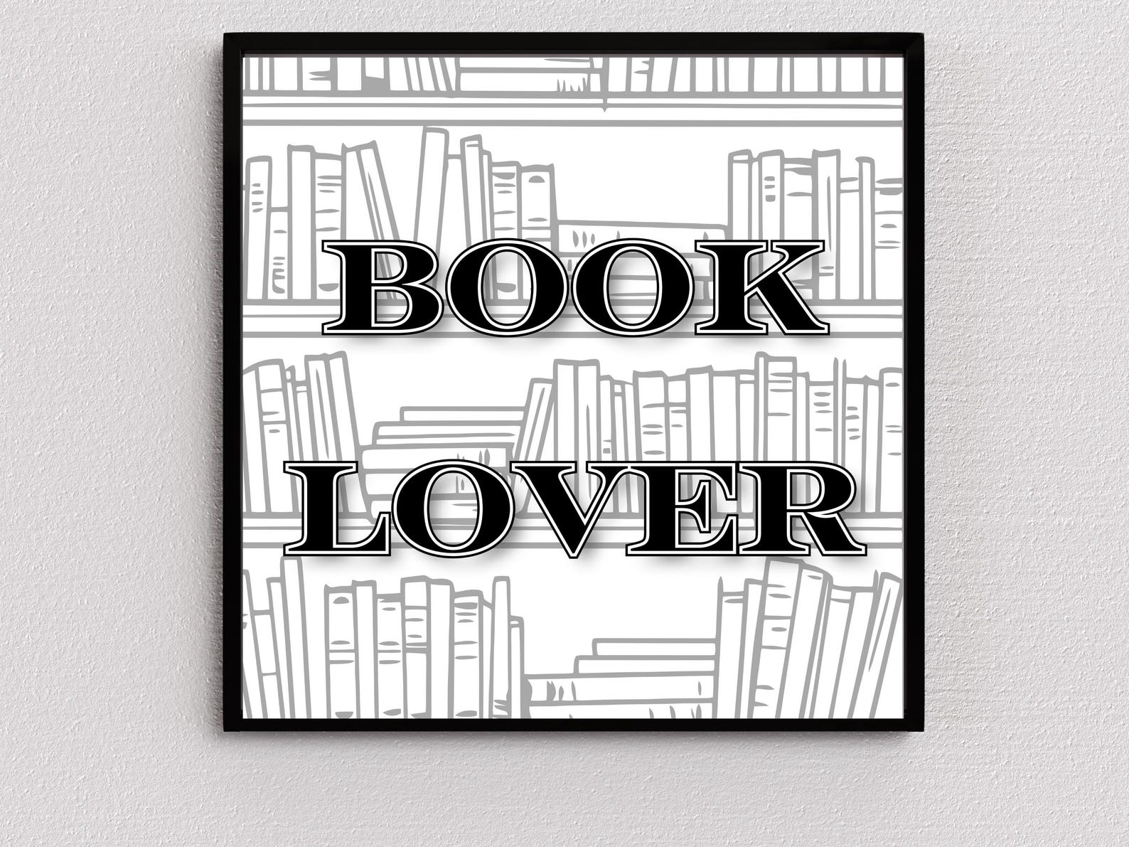 Black and White Art Gallery Wall Decor Reading Nook Art for Bookshelf ...