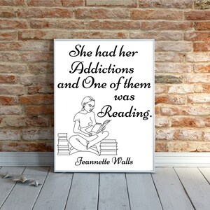 Black & White Line Art Wall Decor Book Quote Wall Art Library ...