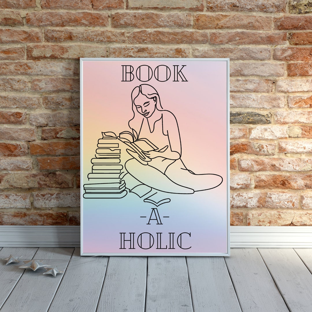 Literary Poster Book Art Prints Bookshelf Decor Bookcase Decor Colorful ...