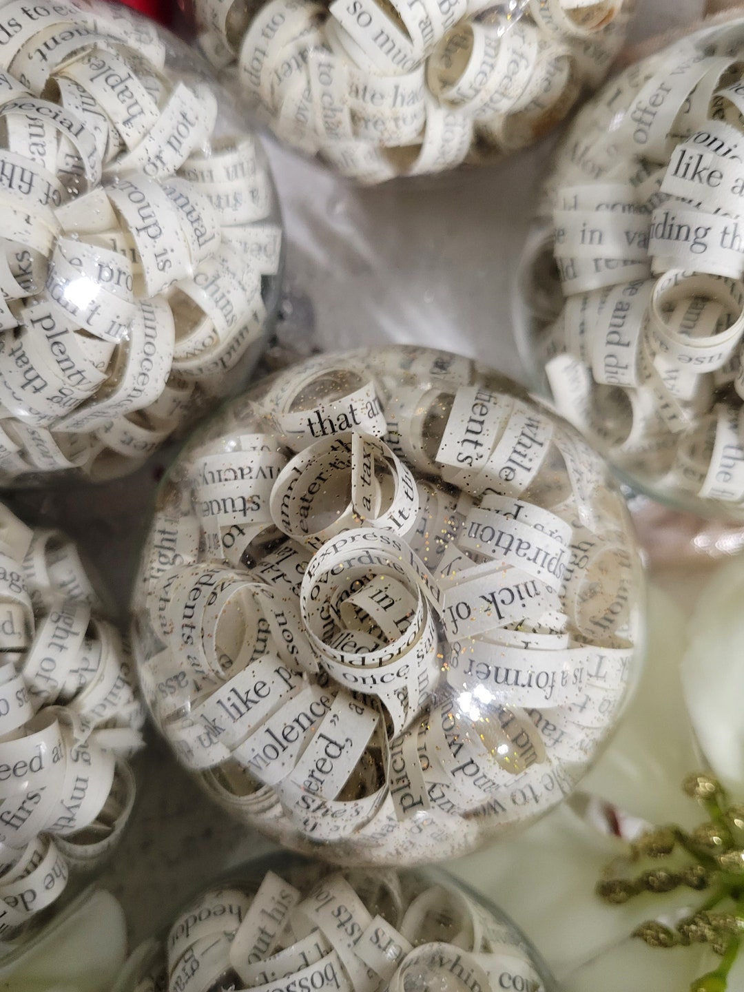 Book Nerd Decor Decorative Balls Book Lover Gift Book Page Art Literary ...