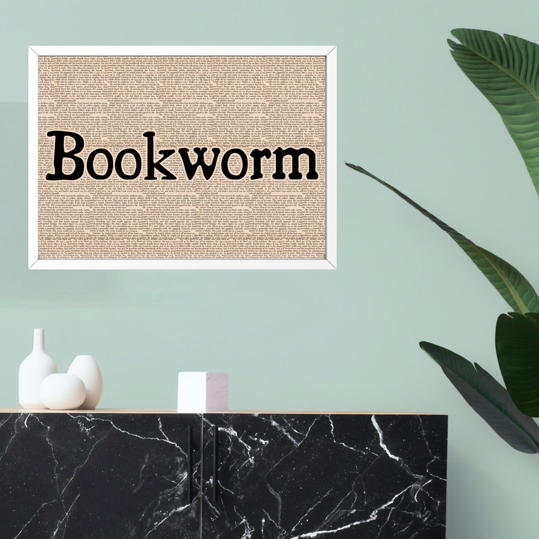 Bookworm Wall Art Book Lover Print Art for Bookshelf Bookish Art Prints ...