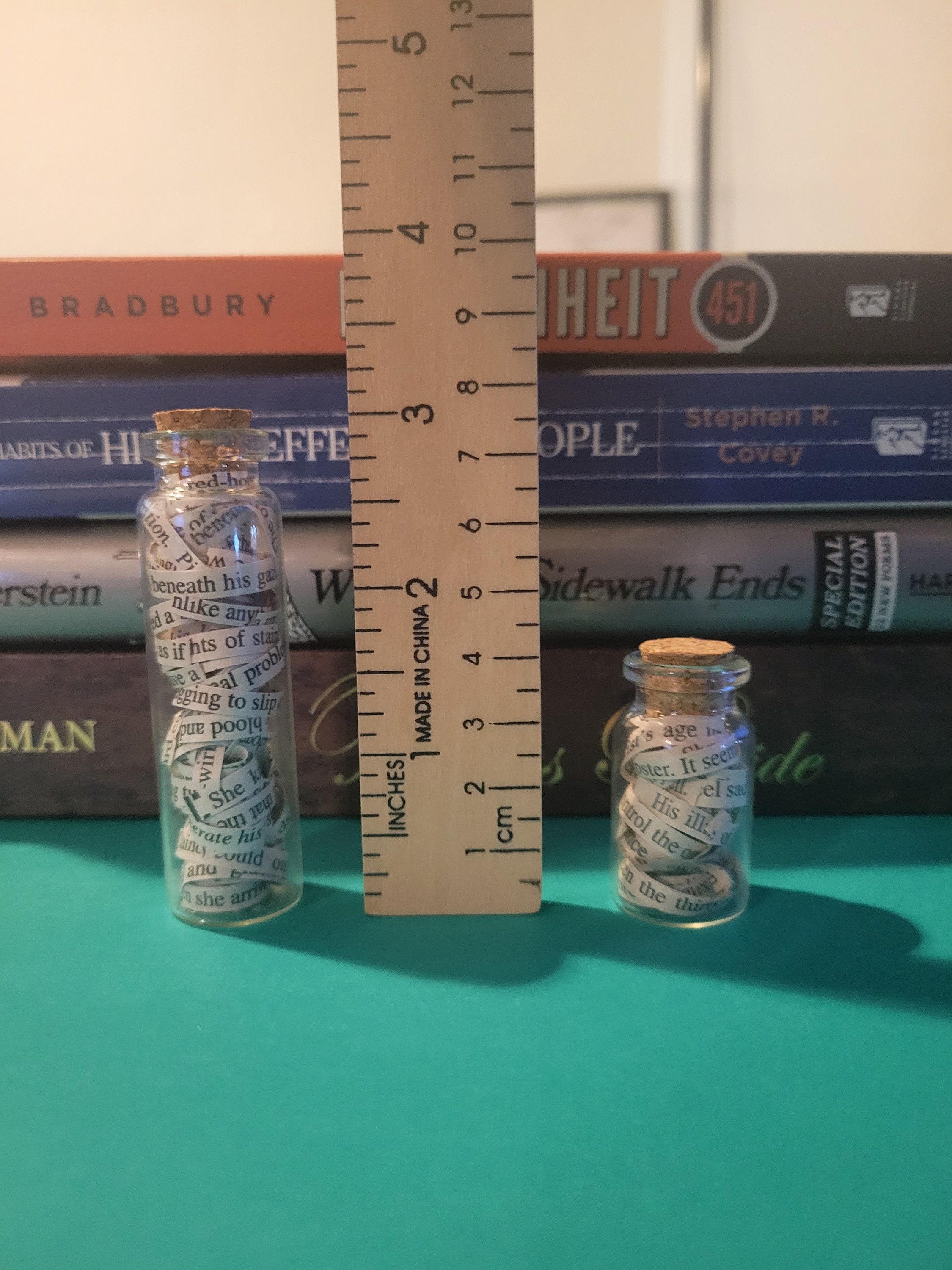 Bookpages in a Bottle Book Page Art Jar Book Lover Knick Knacks ...
