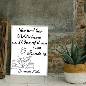 Black & White Line Art Wall Decor Book Quote Wall Art Library ...