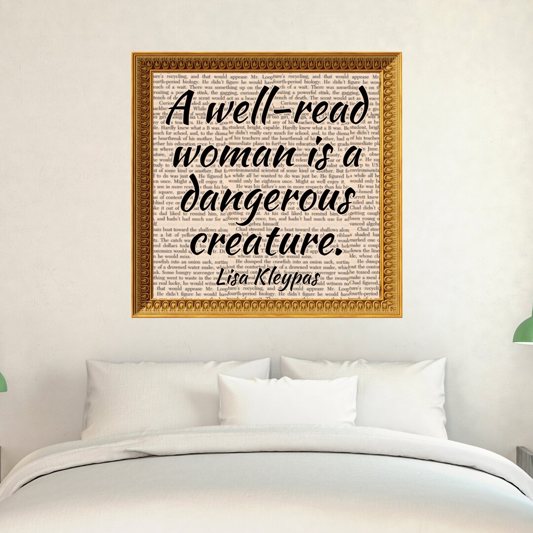 Book Quote Wall Art Bookpage Decor Book Themed Gifts Library ...