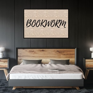 Book Themed Art Bookworm Book Lover Prints Bookcase Decor Book Page ...