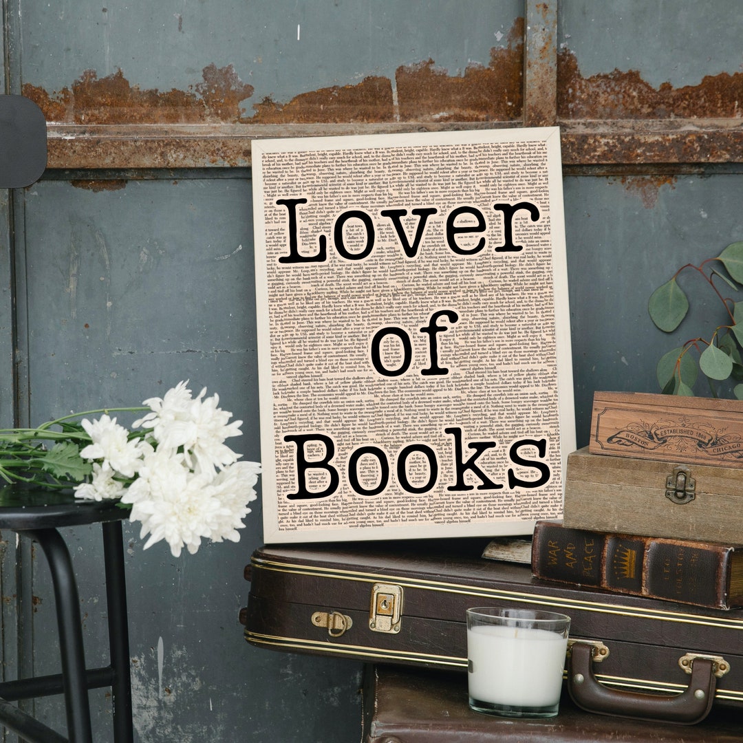 Book Lover Wall Art Reader Nook Decor Book Club Wall Hanging Book Lover ...